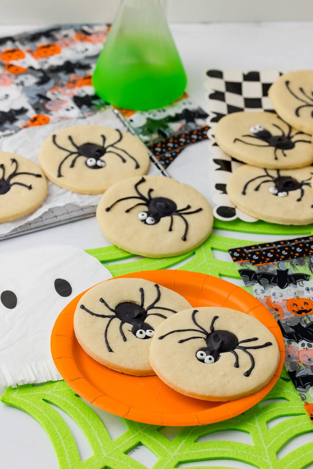 Spooky Spider Halloween Sugar Cookies - She Shared